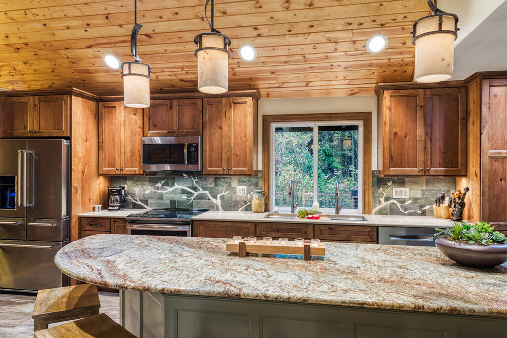 Surrounded by Nature - Alder Wood Kitchen Cabinets