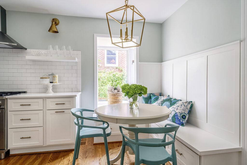 All White Kitchen & Breakfast Nook - Showplace Cabinetry