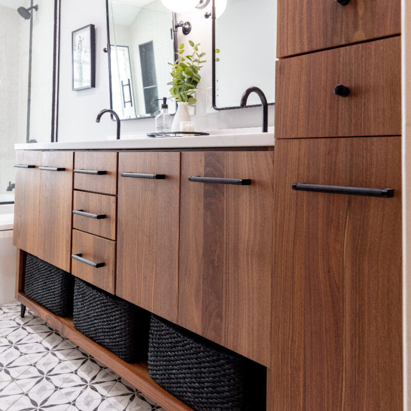 Custom Walnut Vanity Bathroom Idea - Showplace Cabinetry
