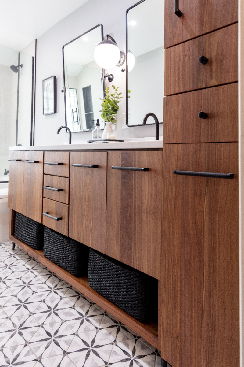 Custom Walnut Vanity Bathroom Idea - Showplace Cabinetry