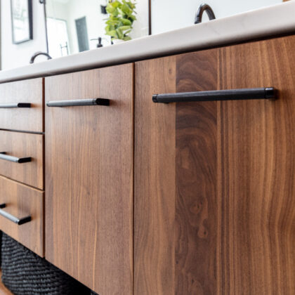 Custom Walnut Vanity Bathroom Idea - Showplace Cabinetry