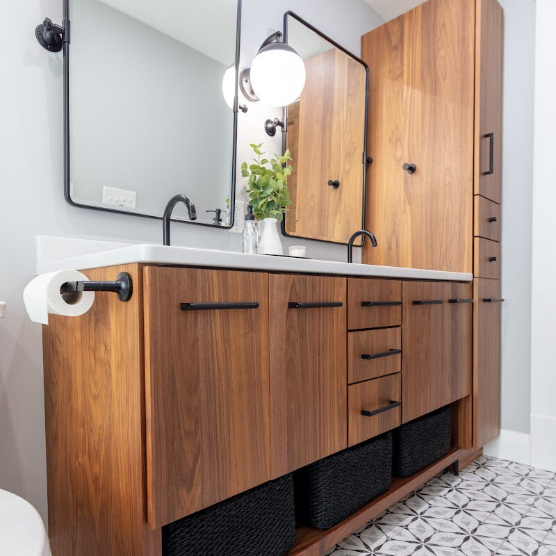 Custom Walnut Vanity Bathroom Idea - Showplace Cabinetry