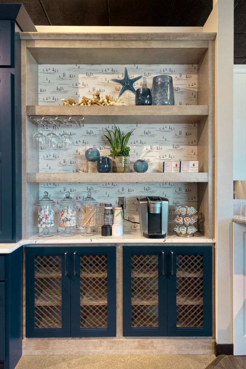 Montana and Naval Coffee Bar Cabinets for the Kitchen