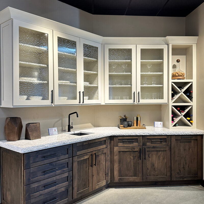 Accessible Beige and Tawny Bar Showroom Display