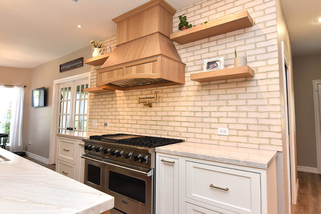Rustic and Modern Kitchen with Exposed Brick