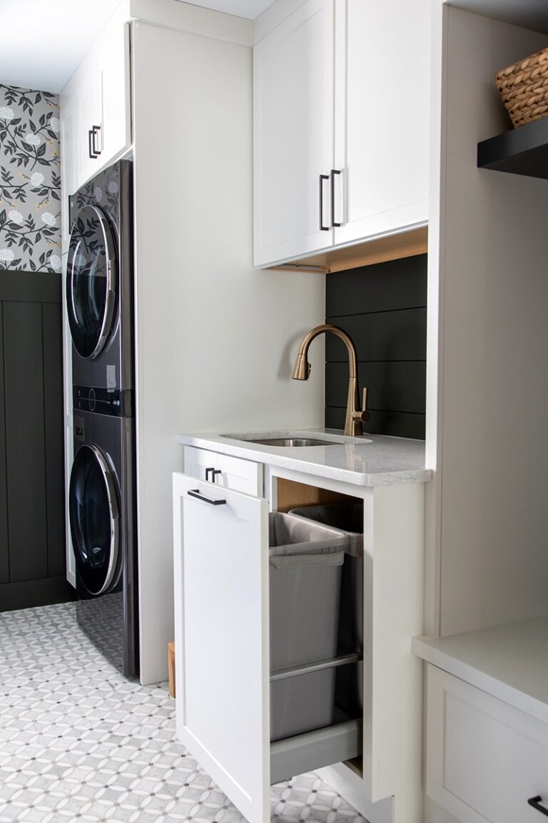 White Cabinets in Multipurpose Laundry Room