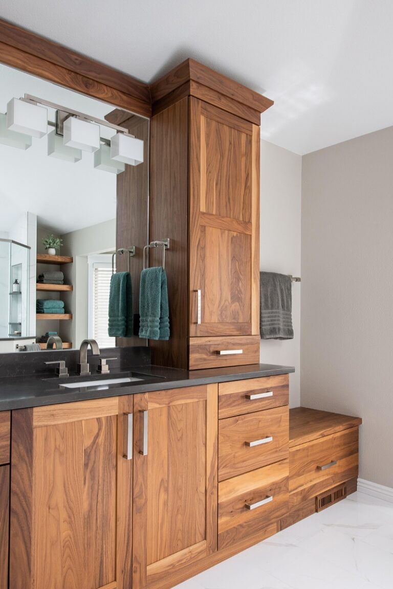 Walnut Bathroom Cabinetry - Showplace Cabinetry
