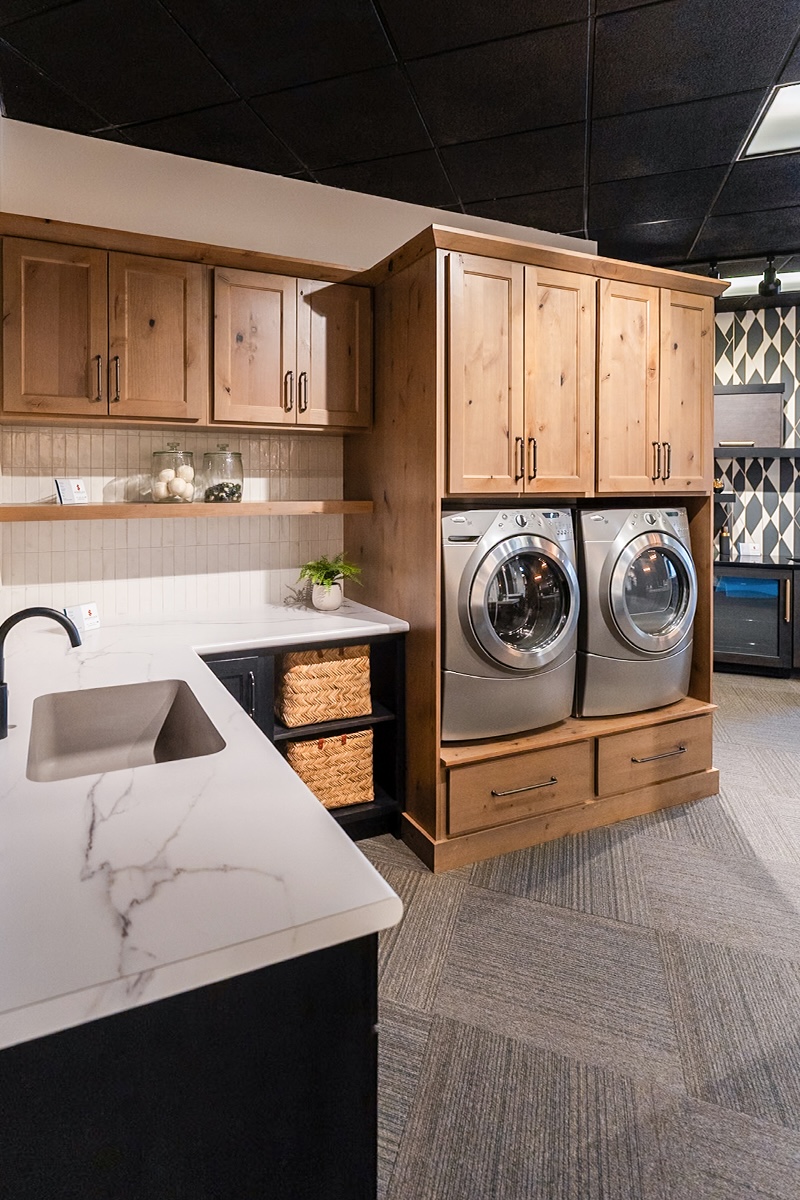 Two Tone Laundry Display - Showplace Cabinetry